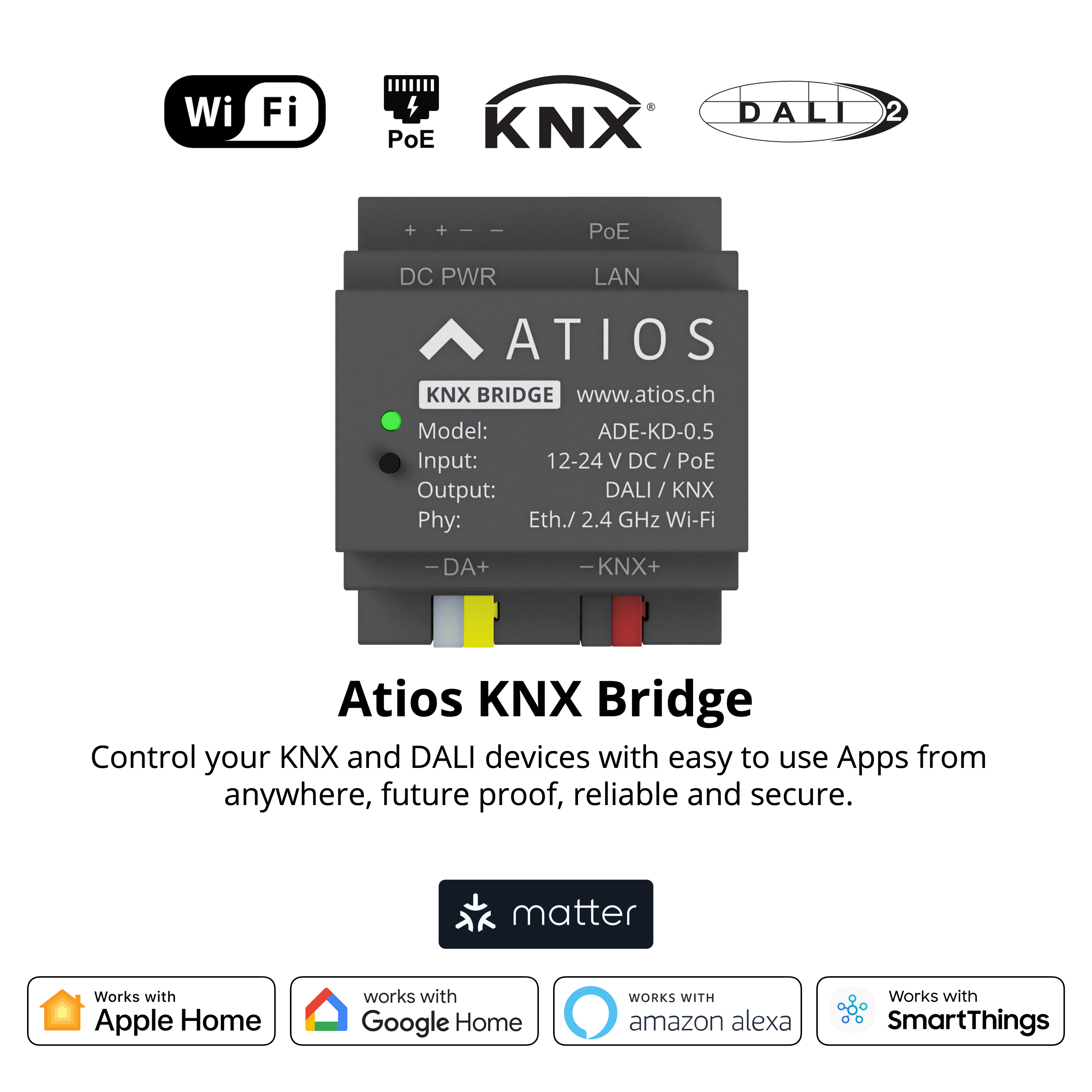 Atios KNX Bridge Matter-KNX-DALI2 – Smart Building Solutions